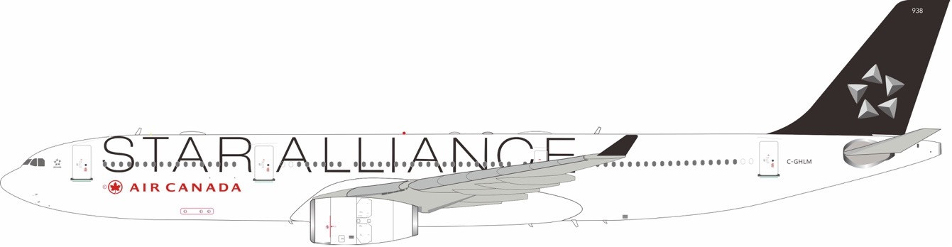 B-Models Star Alliance (Air Canada) Airbus A330-343 C-GHLM with stand B ...