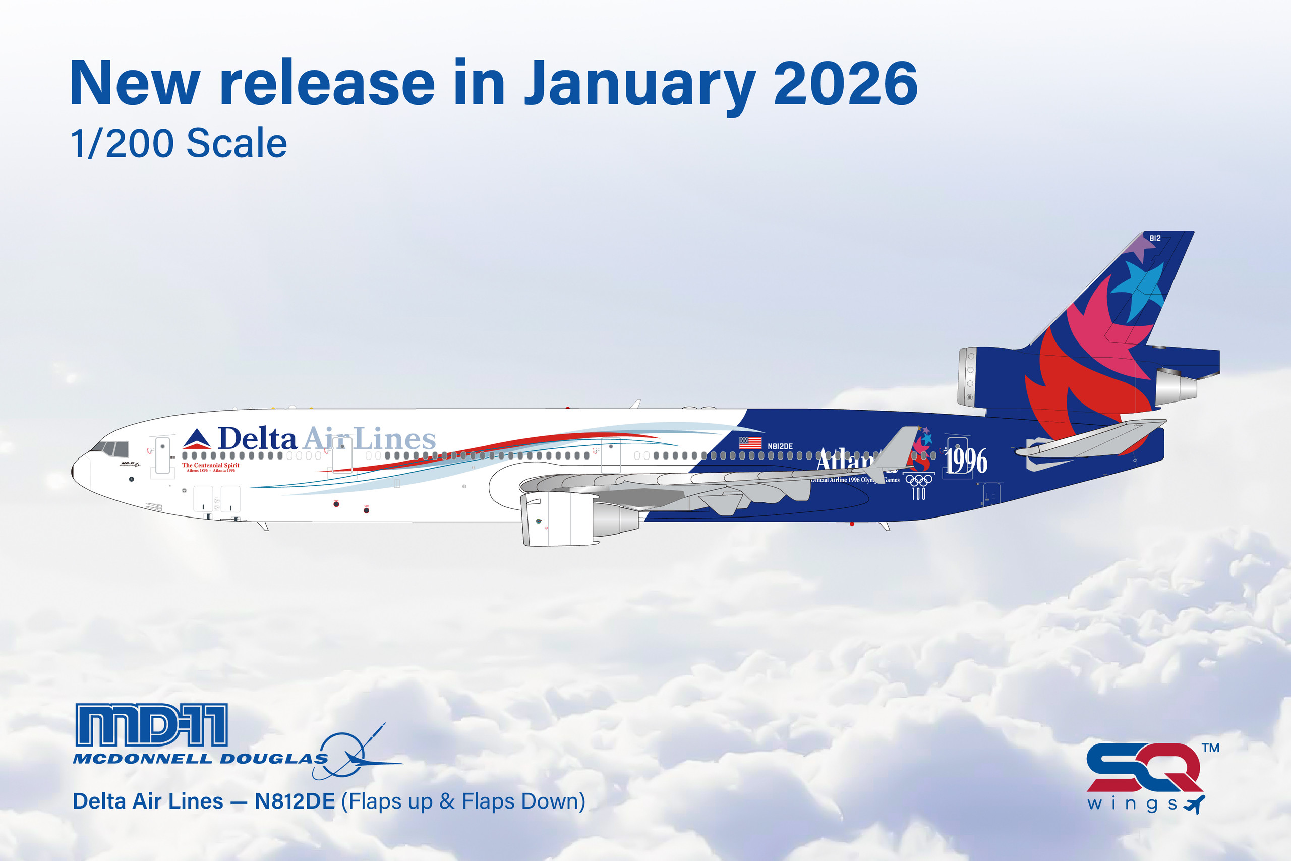 SQ Wings Delta Air Lines MD-11 N812DE Special Delivery Livery L2219FD ...