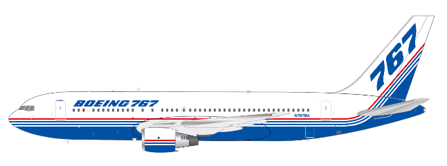 JC Wings Boeing House Color 767-200 Reg: N767BA With Antenna LH4412 1:400