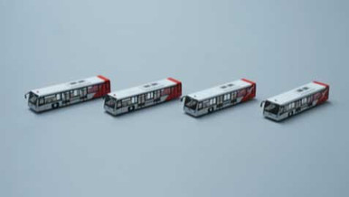 Airport Bus Set, Qantas Livery, 4 (1:400) - Collectable Jets