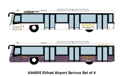 Airport Bus, Etihad Airways Set of 4 (1:400) - Collectable Jets
