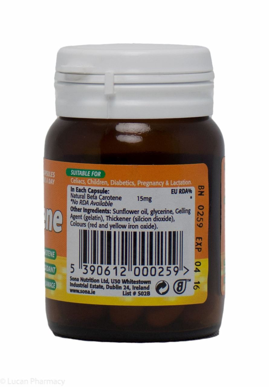 Sona® Beta Carotene – 30 Capsules - Lucan Village Pharmacy