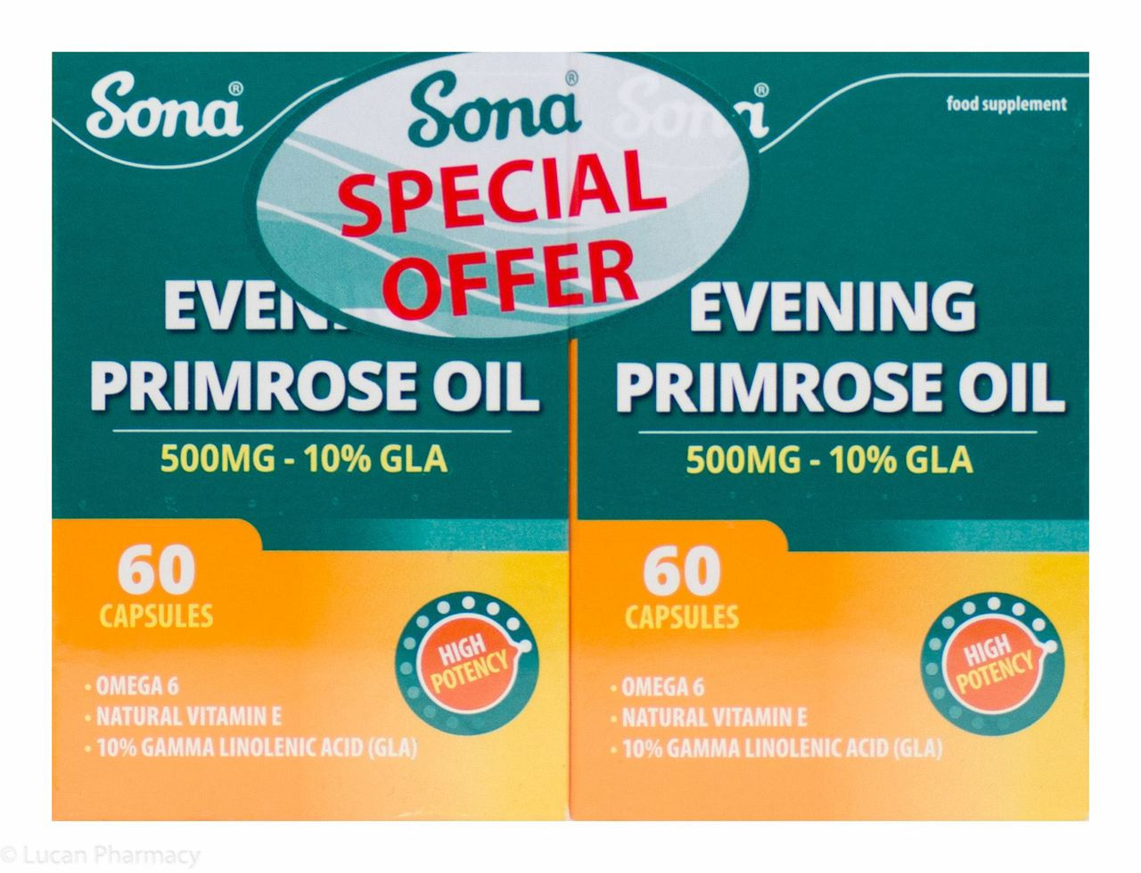 Sona® Evening Primrose Oil 500mg 10% GLA – 120 Capsules - Lucan Village ...