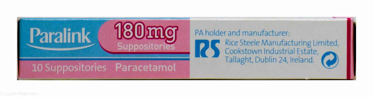Paralink – 180mg Paracetamol Suppositories – 10 Suppositories #P ...