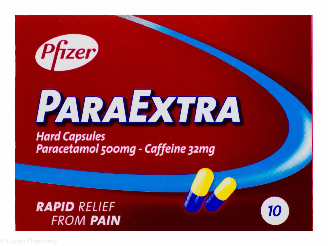 Pfizer ParaExtra Hard Capsules 500mg/32mg (Paracetamol/Caffeine) - 10 ...