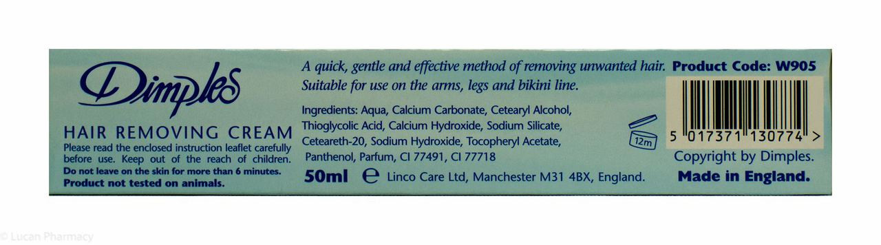 Dimples Hair Removing Cream Rose Mint - 50ml - Lucan Village Pharmacy