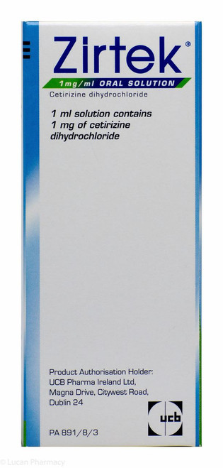 Zirtek® 1mg/ml Oral Solution – 100ml #P - Lucan Village Pharmacy