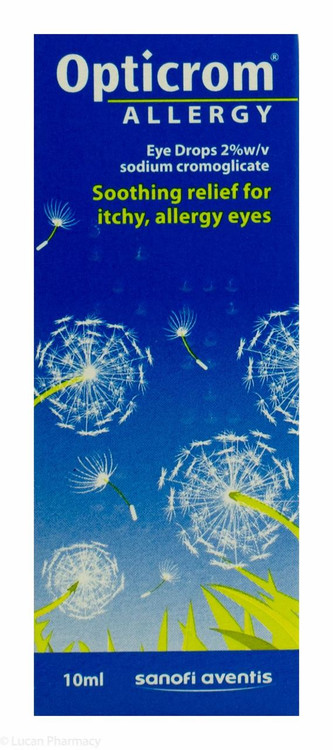 Opticrom® Allergy Eye Drops 2%w/v Sodium Cromoglicate - 10ml - Lucan ...