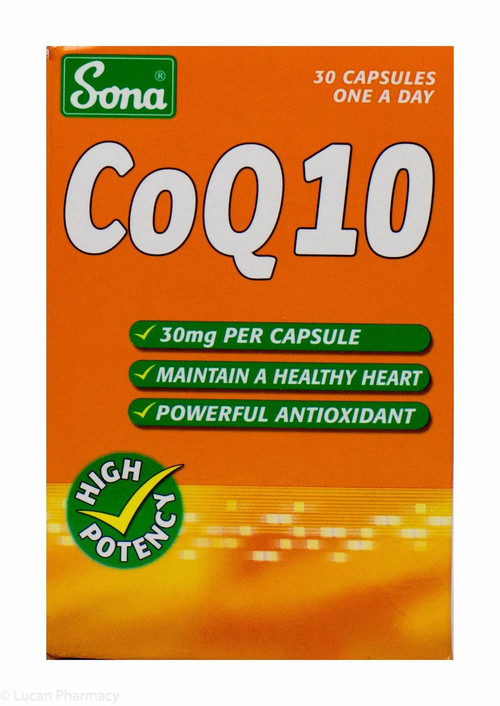 Sona® CoQ10 30mg – 30 Capsules - Lucan Village Pharmacy