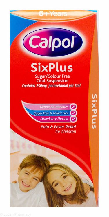Calpol® SixPlus Sugar/Colour Free Oral Suspension Strawberry Flavour ...