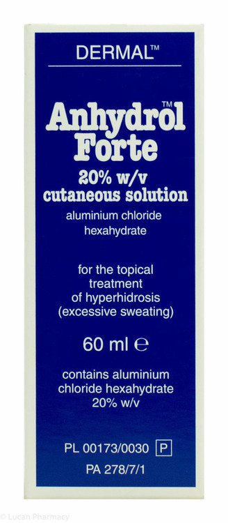 Dermal™ Anhydrol™ Forte 20% w/v for Excessive Sweating - 60ml - Lucan ...