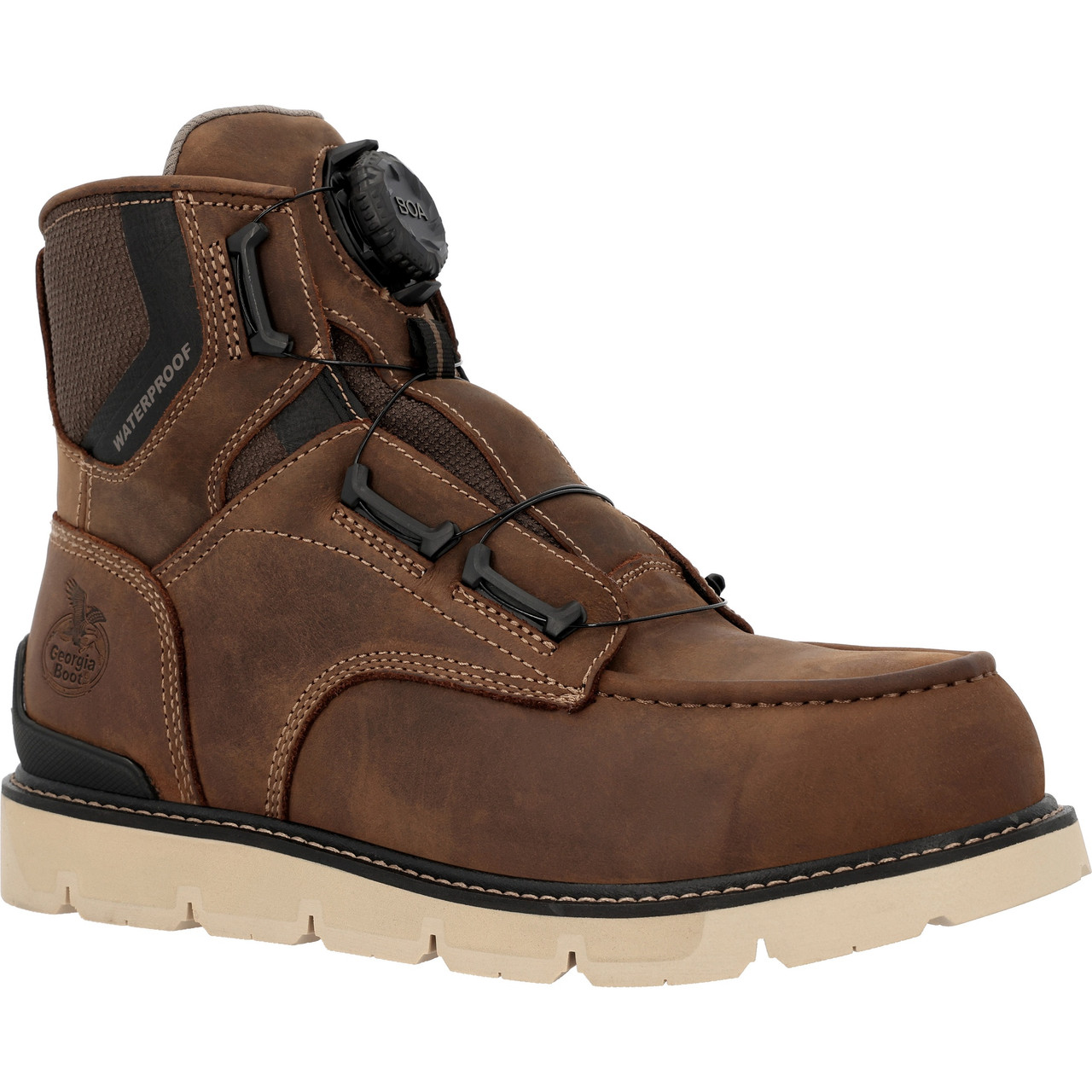 GEORGIA BOOT MEN'S CARBON FLEX WEDGE BOA MOC-TOE CARBON TOE BOOTS GB00729