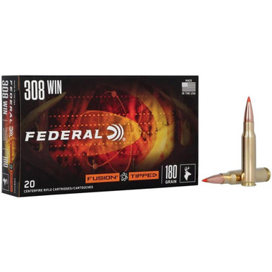 Federal Fusion Tipped Rifle Ammunition 308 Win 180gr PT 2600 fps 20/ct ...