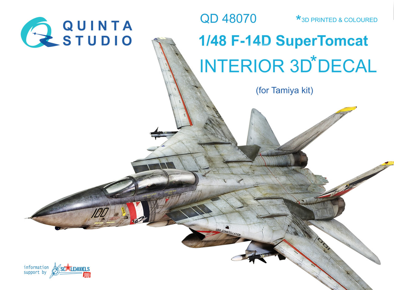 1/48 F-14D 3D Color Interior Decal (for Tamiya kit) - QD48070 ...