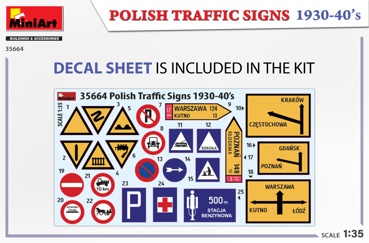 1/35 Polish Traffic Signs 1930-40s Figures - MIA35664 - Brookhurst Hobbies