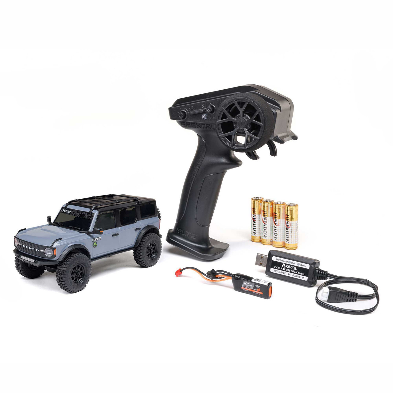 1/30 SCX30 Ford Bronco 4X4 RTR Brushed Rock Crawler, Gray - Brookhurst ...