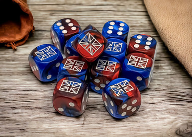 29064 - Great Britain War Dice Gemini Blue-Red/white 16mm d6 Dice Block ...