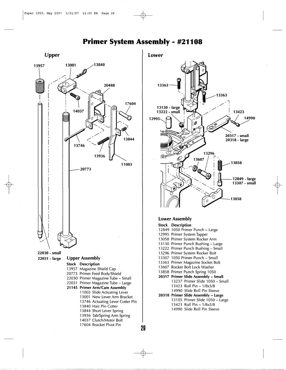 Dillon Super 1050 Primer Punch Bushing - Large - Gunstop Reloading Supplies