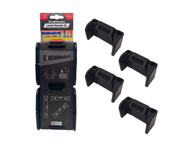 StealthMounts OM-LM-XL-BLK-2 XL Universal Level Holder (2 Pack) Black