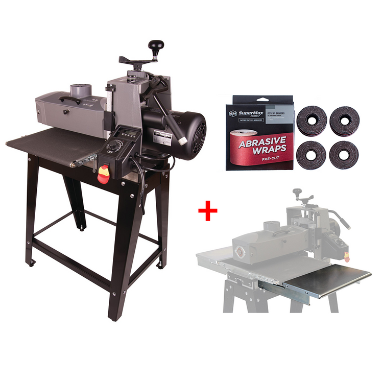 SuperMax 71632 16-32 Drum Sander On Open Stand w/BONUS Folding Tables ...