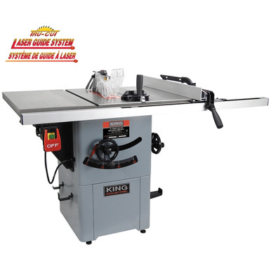 King Industrial KC-10HCX 10" 1-3/4HP Cabinet Table Saw With 30 In. Rip ...