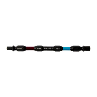 PHLiPBiT 16215-H4H5x4 HM4+HM5 4 in. Double Ended Impact Bit Maroon/Teal ...