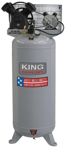 King Industrial KC-6160V2 Air Compressor, Stationary, 150 PSI, 6.5 HP ...