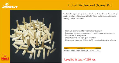 Dimar WD14114-250 Wood Dowels 1/4 X 1 1/4, 250 Pc Bag