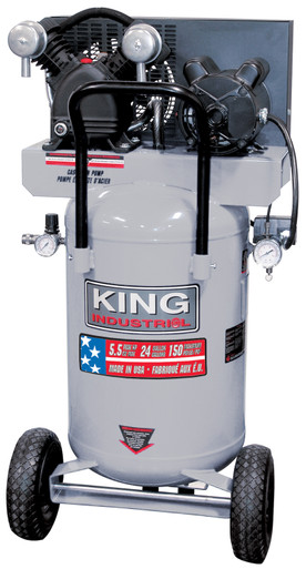 King Industrial KC-3124V2 Air Compressor, 150 PSI, 5.5 HP (peak)