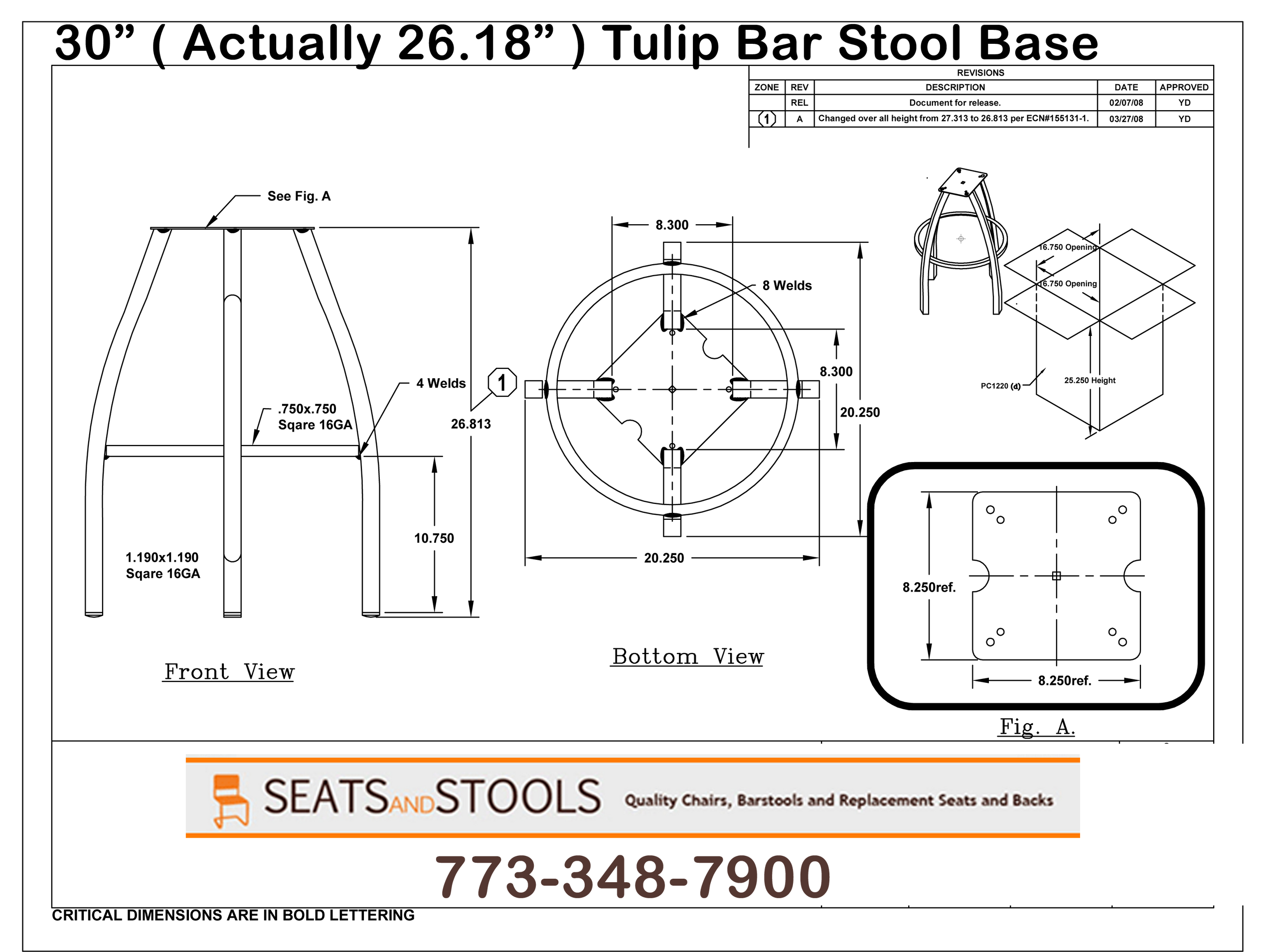 Tulip Chair Base | Bar Stool Base Replacement | Seats and Stools
