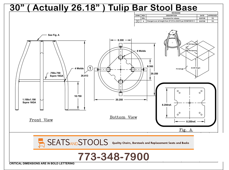 Tulip Chair Base | Bar Stool Base Replacement | Seats and Stools