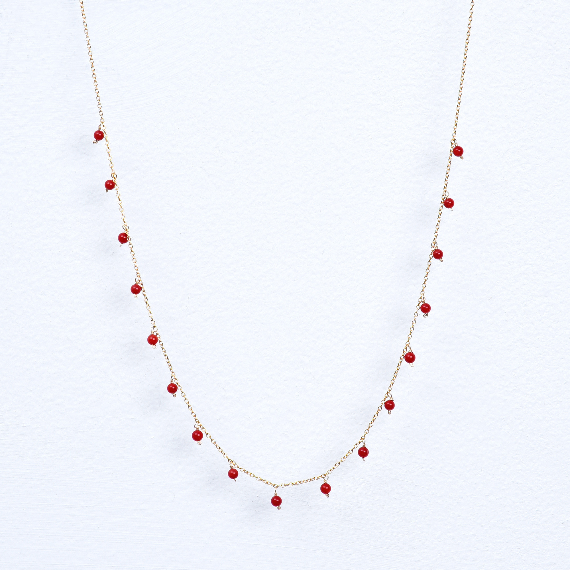 multi ruby dangle necklace