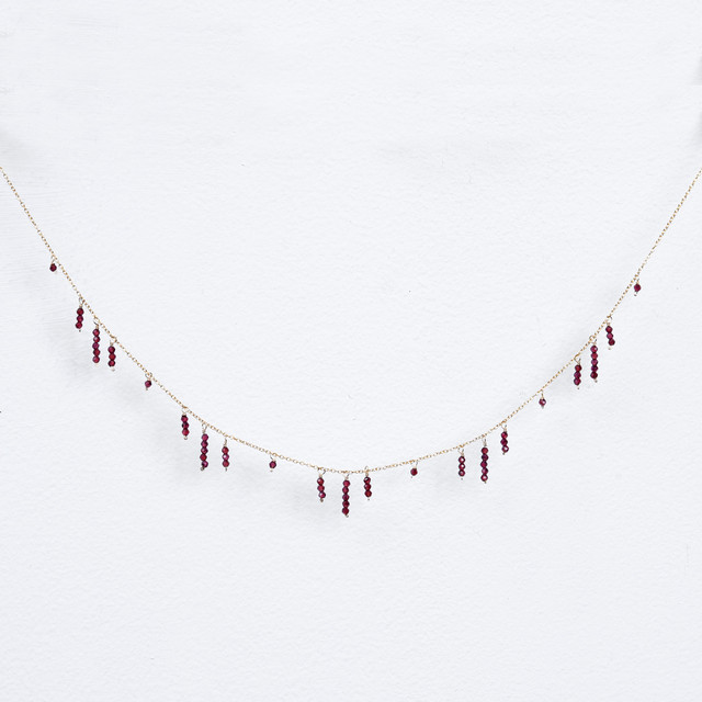 multi ruby dangle necklace