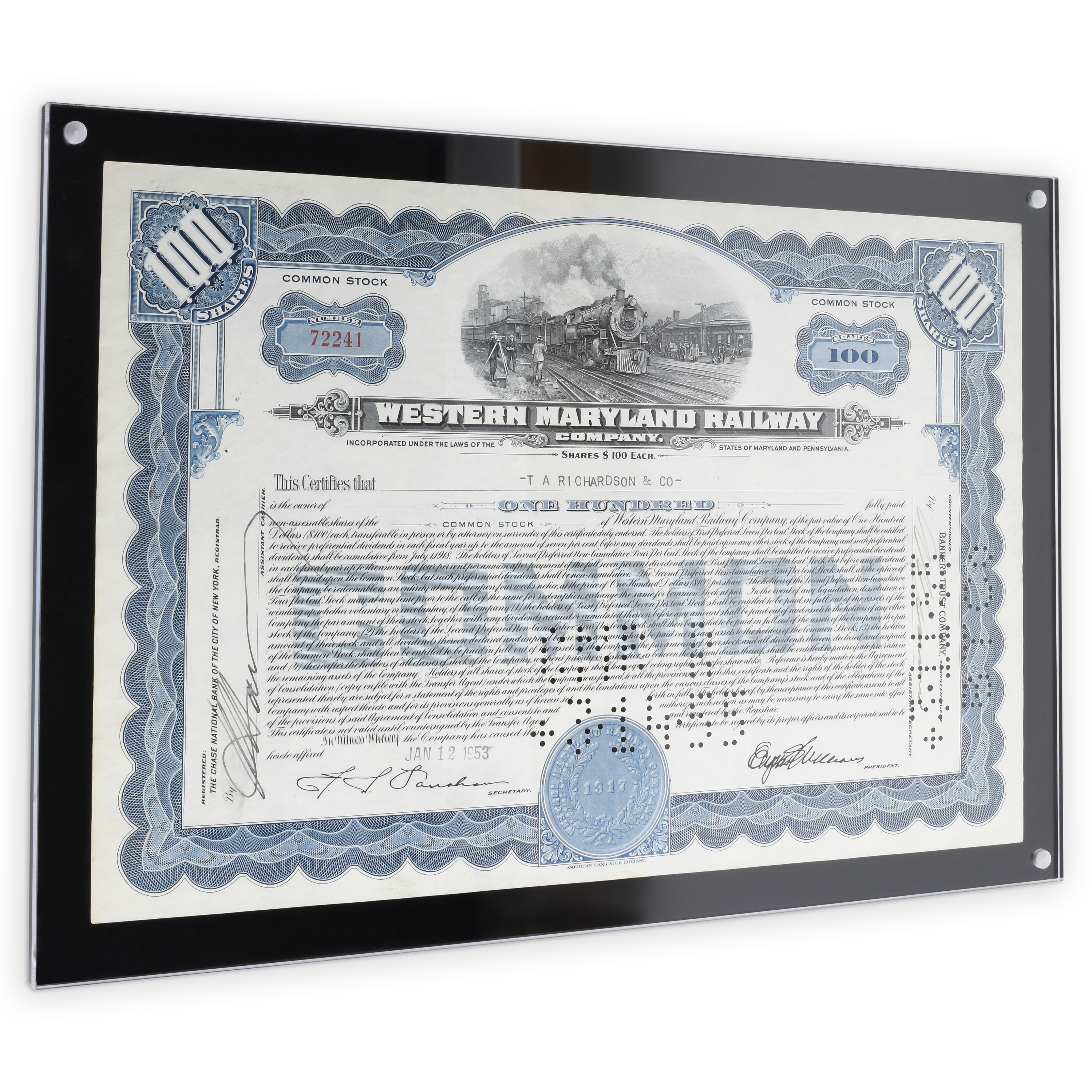Framing a Piece of Financial History | Magnetic Acrylic Stock ...