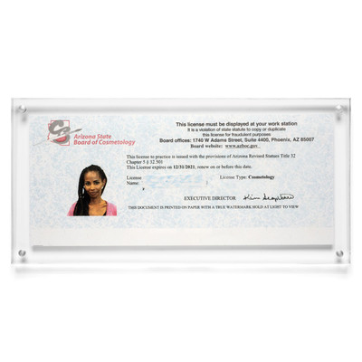 Premium Acrylic Business License Display Frame