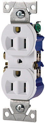 Parallel Ground Duplex Receptacle - White/15AMP/125VAC - Paxton/Patterson