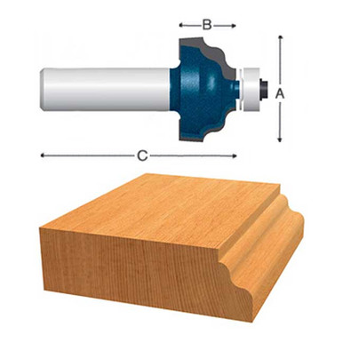 Bosch Wavy Edge Bit - 1-1/4" Dia, 1/4" Shank - Paxton/Patterson