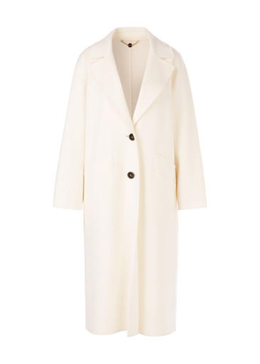 MARC CAIN Bright Ecru Oversized Wool Coat