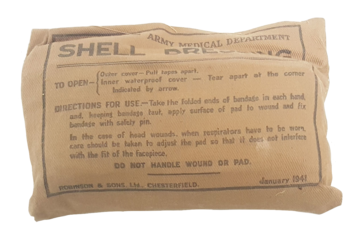 WWII War Office Army Medical Department Shell Dressing - Army Surplus ...
