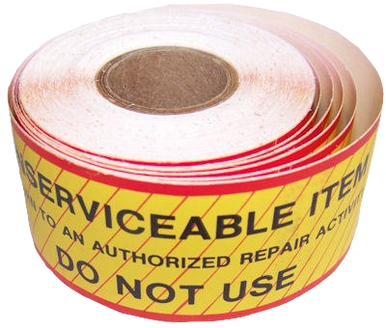 Unserviceable Item Roll of Stickers