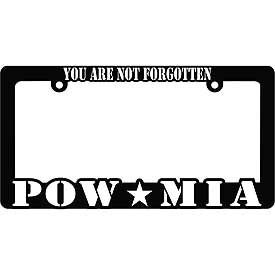 Plastic License Plate Frame POW MIA
