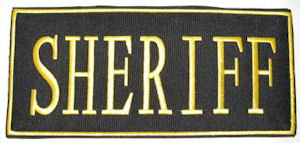 Sheriff 2-Piece Law Enforcement Patch Small Gold Letters