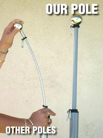 22' Heavy Duty Fiberglass Telescoping Flag Pole w/ Tire Mount