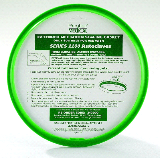 Prestige Classic 2100 Autoclave Extended Life GASKET