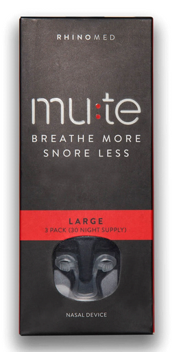 Rhinomed Mute LARGE Reuseable Nasal Breathe Snoring Aid PACK OF 3