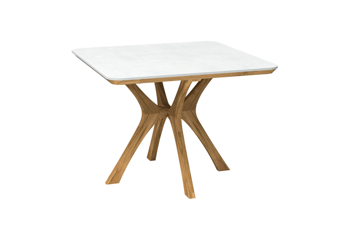 Fresco 40" Ceramic Top Square Dining Table - Taupe - CO9 Design