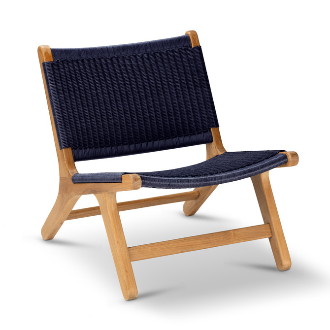 Arden 2 Adirondack Chair, Navy with Natural Teak - Set of 2
