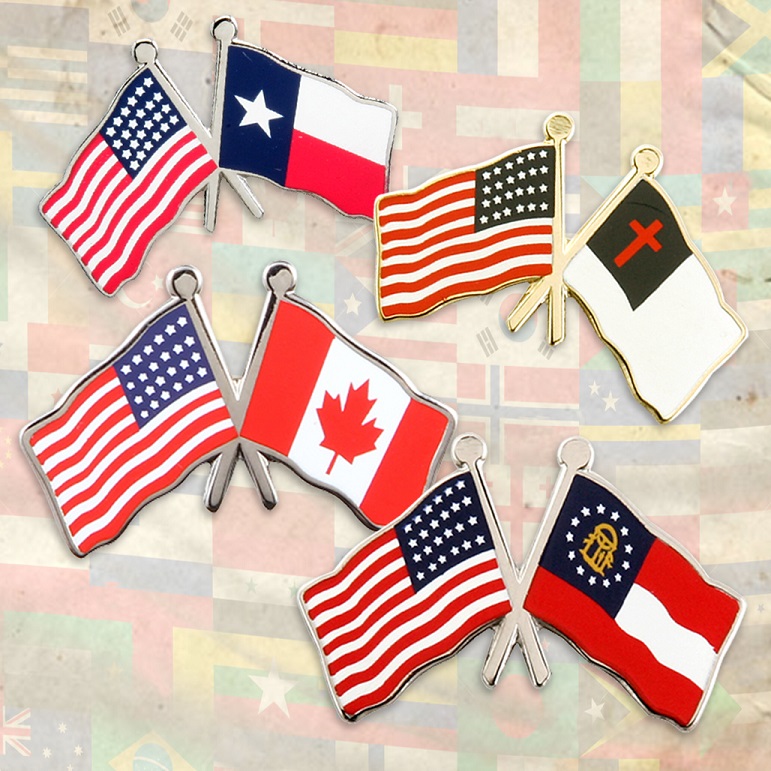 American Flag Combination Pins - PinCentives