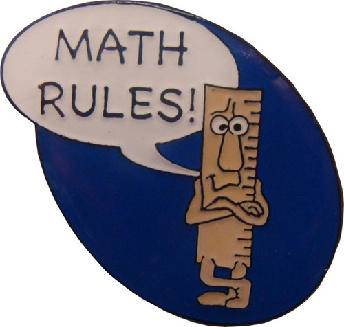 Math Rules! Lapel Pin (blue) - PinCentives