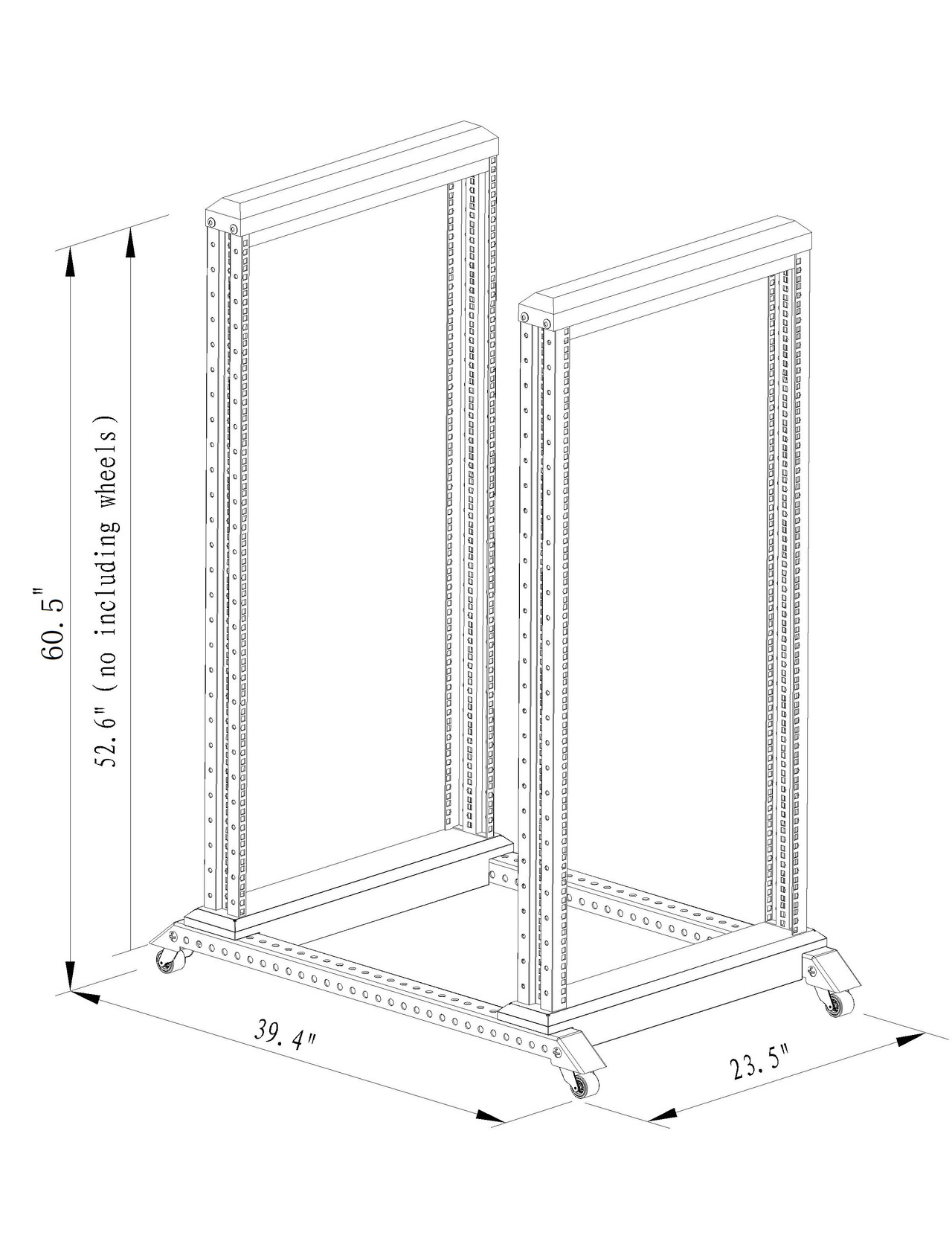 27U 4 Post Open Frame Network Server Rack 19" Width 32" Deep 1000MM W ...